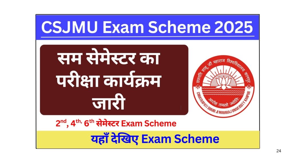 Csjmu Exam Scheme 2025: सम सेमेस्टर की परीक्षा कार्यक्रम जारी, यहाँ देखिए